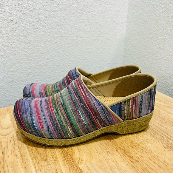 Dansko | Shoes | Dansko Jute Pro Artisan Weave Fabric Stripe Rainbow ...